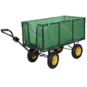 Amazon.com : Large Utility Wagon Garden Cart 1100LB Towable Cart Dump ...