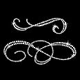 Amazon.com: Large Flourishes Set of 2 Swirly Swirls Iron-on Crystal ...