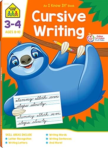 School Zone - Cursive Writing Workbook - 64 Pages, Ages 8 to 10, 3rd ...