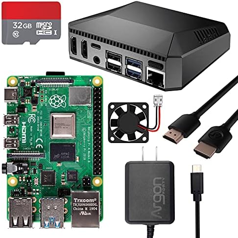 Argon ONE Raspberry Pi 4 Case and Raspberry Pi 4 4GB Kit | Aluminum Heatsink with Cooling Fan ...