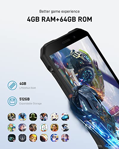 DOOGEE S51 Rugged Smartphone Unlocked Android 12, Helio G25 4GB+64GB ...