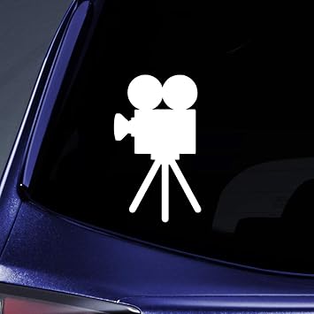 Amazon.com: Movie Camera Sticker Decal Notebook Car Laptop 5.5" (White ...