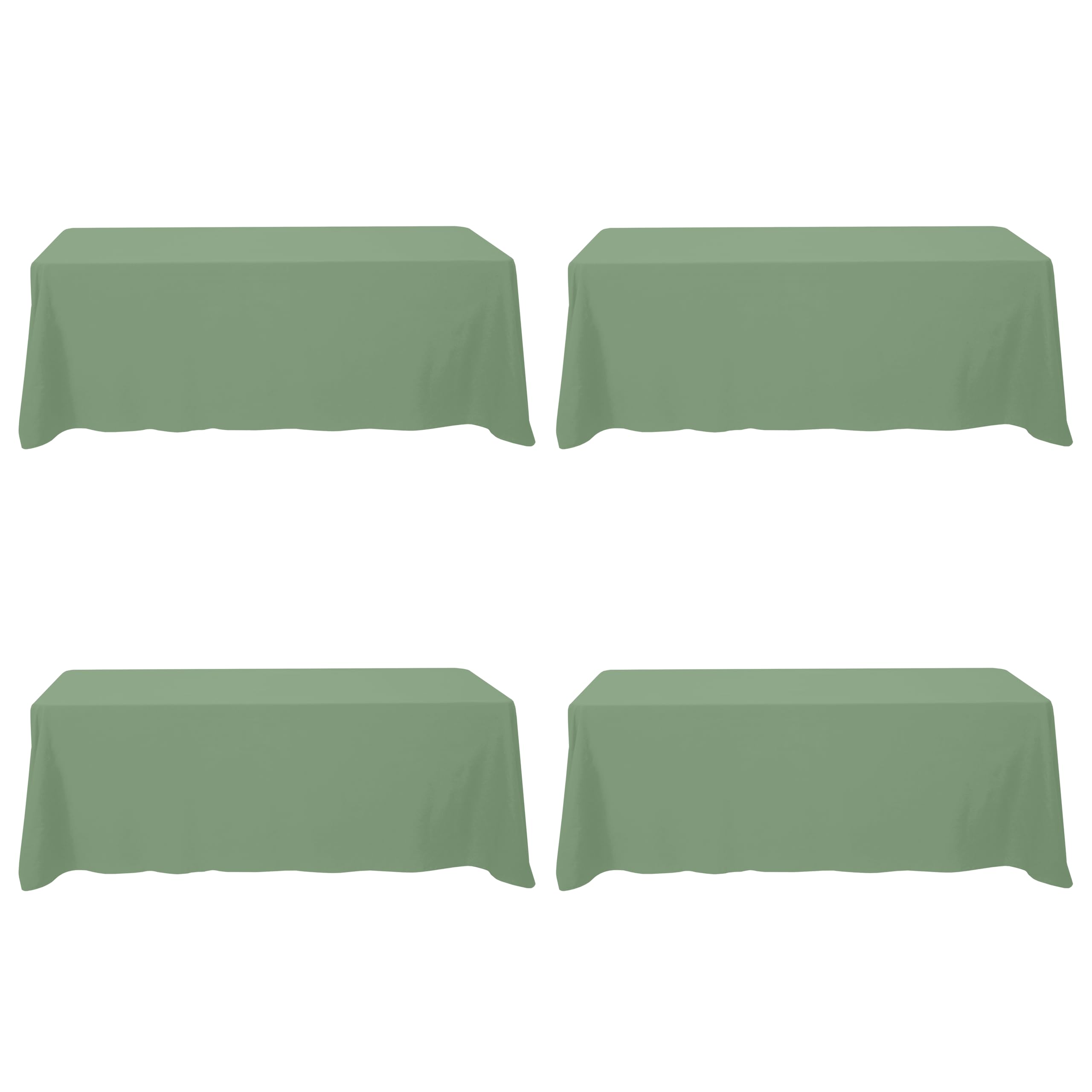 BRILLMAX 4 Pack Sage Green Tablecloths for 8 Foot Rectangle Tables 90 x ...
