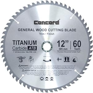Concord Blades WCB1200T060HP 12-Inch 60 Teeth TCT General Purpose Hard ...
