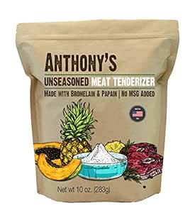 Amazon.com : Anthony's Unseasoned Meat Tenderizer with Bromelain and ...