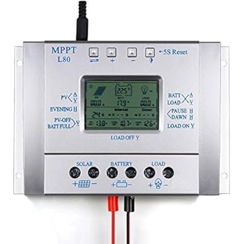 Amazon.com : SOLAR MPPT 80A MPPT Charge Controller 12V 24V Solar Panel Battery Regulator with ...