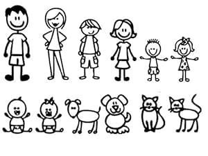Amazon.com: Nepa Designs 12 Stick Figure Family Your Funny Vinyl Decal ...