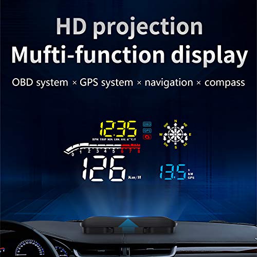 ACECAR Upgrade Car Universal Navigation Version Head Up Display OBD II/GPS Dual System HUD ...