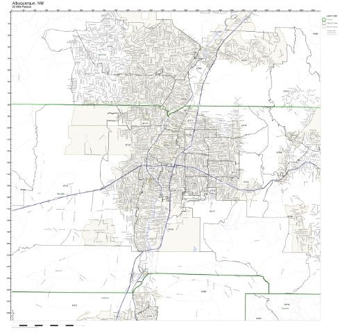 Albuquerque, NM ZIP Code Map Laminated on Galleon Philippines