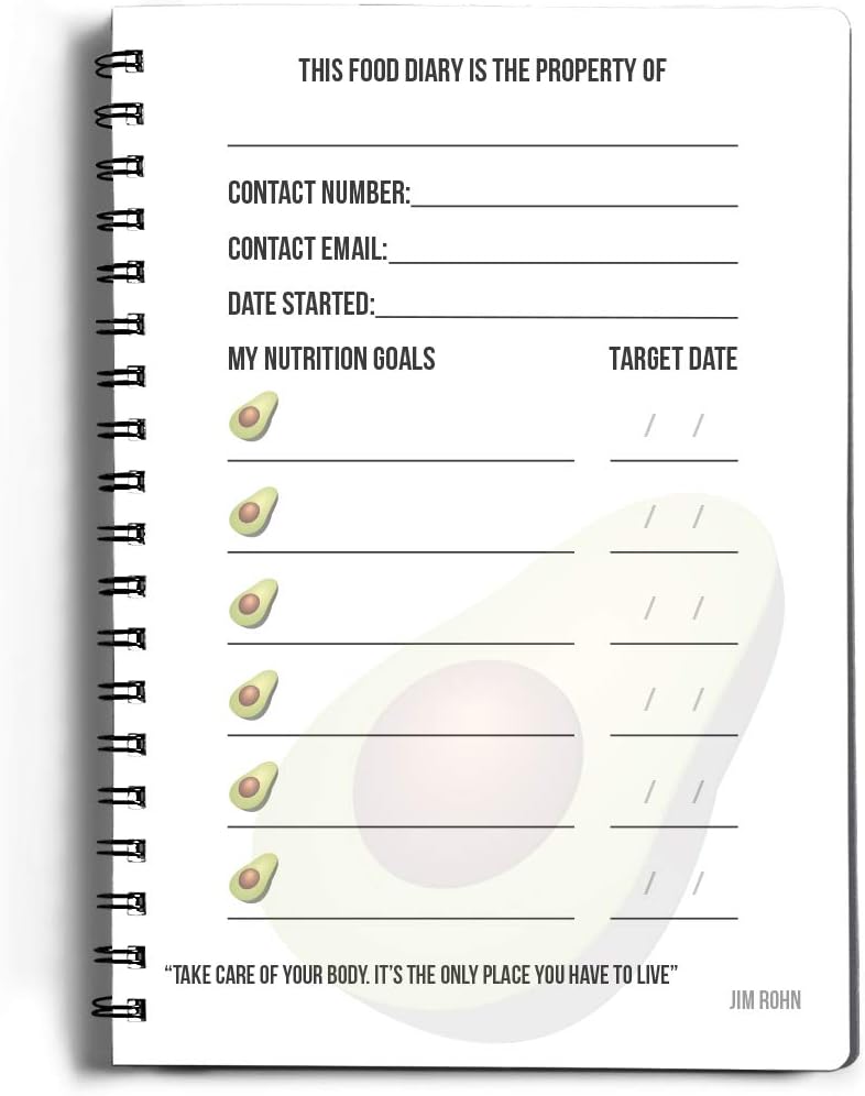 Nutrition Log – A5 Daily Food Diary and Meal Planner – Set Your Goals ...