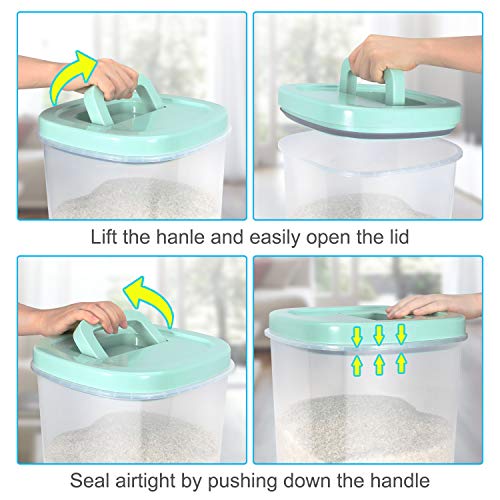 TBMax Airtight Rice Storage Container - 20 Lbs Bulk Food Container Bin ...