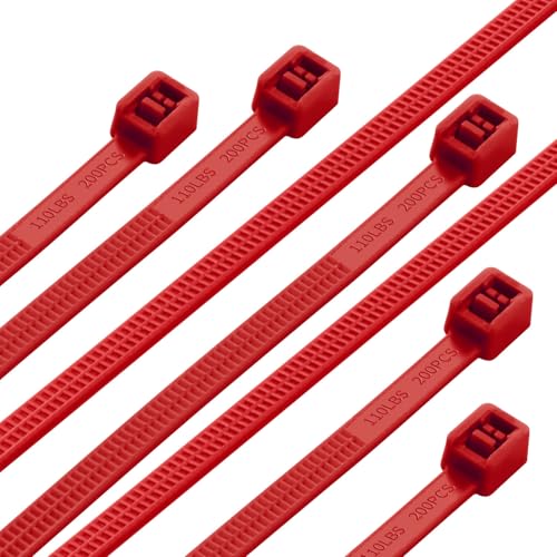 Eletoo 20 Inch Zip Ties Heavy Duty 200 Pack, Dual Side Toothed Design ...