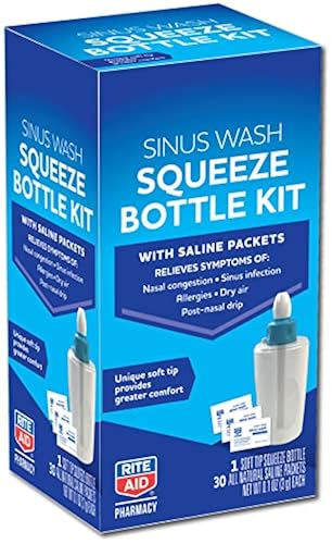 Rite Aid Nasal Rinse Sinus Relief Kit - 1 Bottle & 30 Saline Packets ...