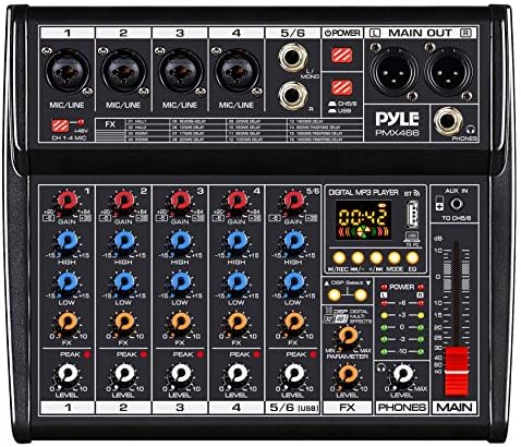 Pyle Professional Bluetooth DJ Audio Mixer - 6 - Channel DJ Controller ...