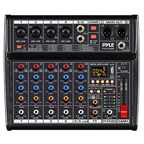 Pyle Professional Bluetooth DJ Audio Mixer - 6 - Channel DJ Controller ...