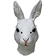 Amazon.com: HENGYUTOYMASK White Rabbit Bunny Head Mask Latex Full Head ...