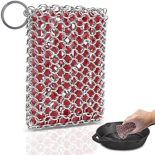 Cast Iron Scrubber - 316 Chainmail Scrubber for Cast Iron Pans - Chain ...
