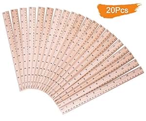 Amazon.com : Salare 20pcs 12inch/30cm Wooden Rulers Student Measuring ...
