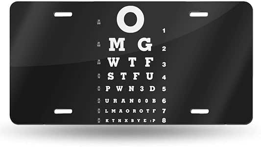 Amazon WUZZZZ Optometry Eye Test License Plate Front License Sign amazon-wuzzzz-optometry-eye-test-license-plate-front-license-sign