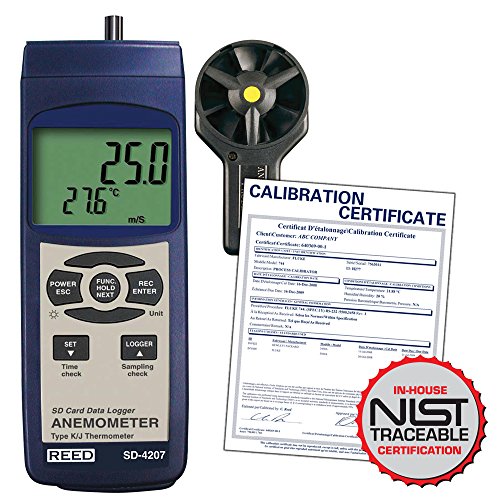 REED Instruments SD-4207-NIST ANEMOMETER/THERMOMETER, ROTATING VANE ...