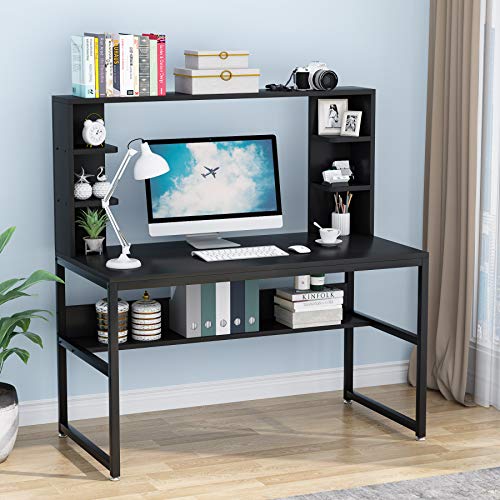 Tribesigns 47 Inches Computer Desk With Hutch Modern Writing Desk With