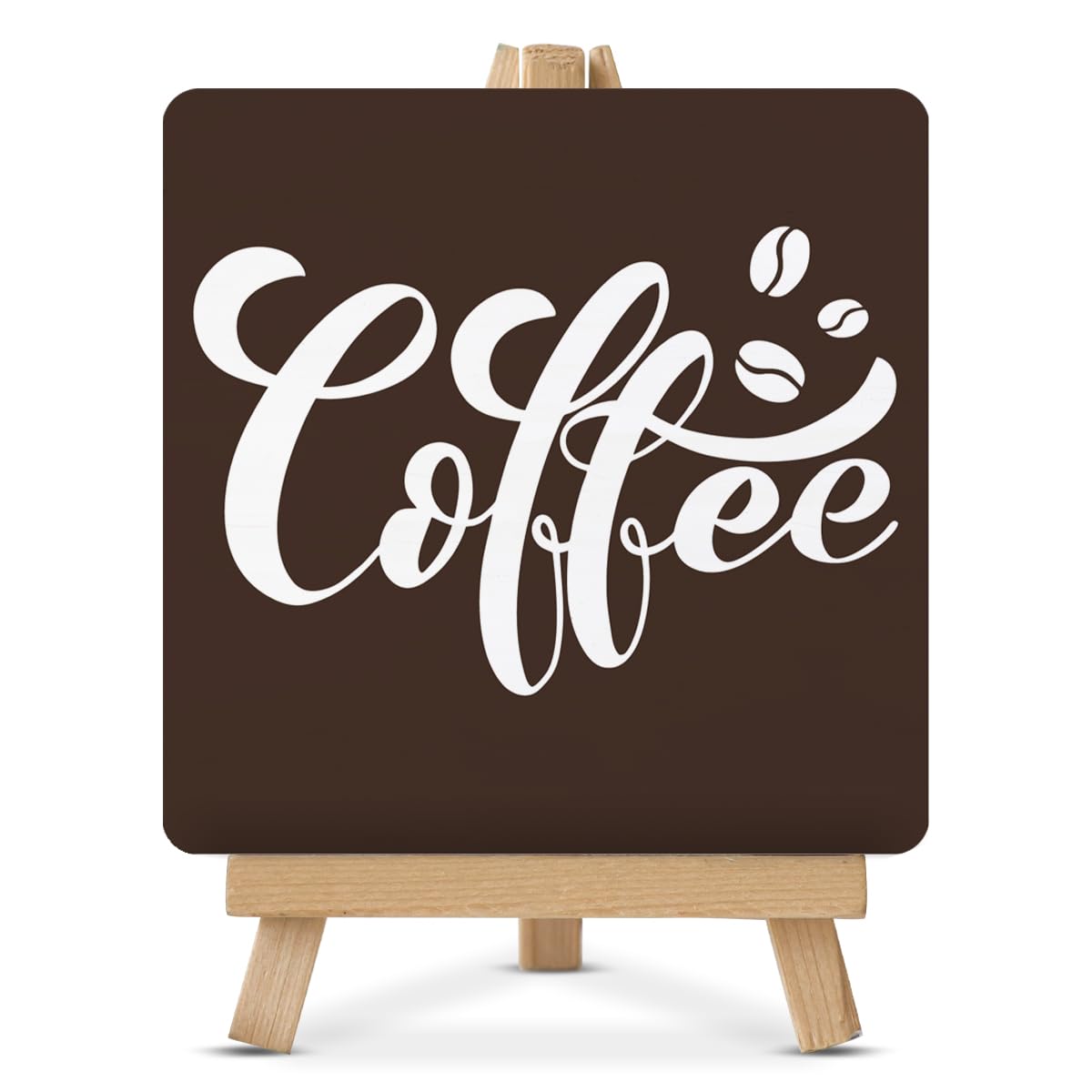 UYVQXA Coffee Sign with Wooden Easel Coffee Lover Gifts Wood Plaque ...