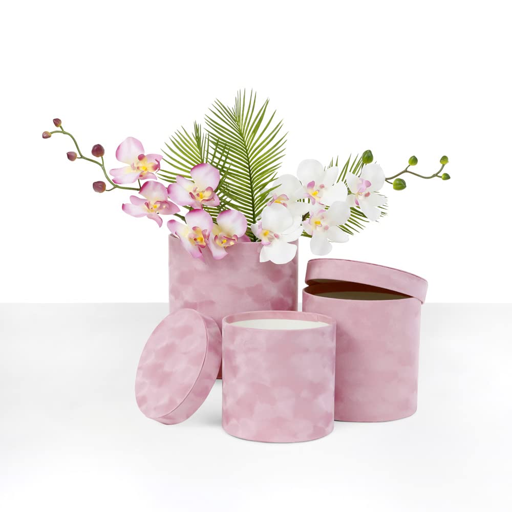 UNIKPACKAGING Premium Quality Round Velvet Flower Box, Gift Boxes for ...