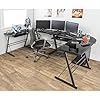 Walker Edison Ellis Modern L Shape Home Office Black Corner Computer ...