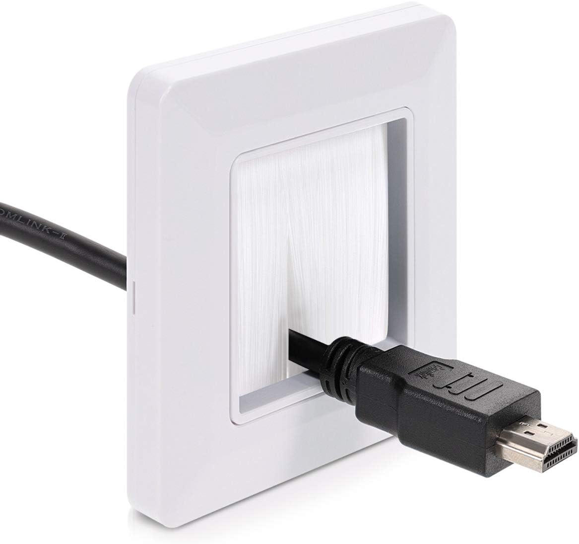 Cablaggio di superficie Passa-cavo Bianco Cornice Copertura per Fori ...