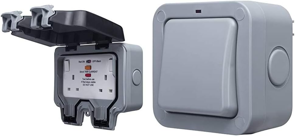 BG Electrical Double Weatherproof Outdoor Switched Power Socket with ...