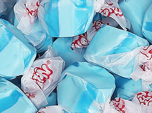 Amazon.com : Light Blue Raspberry Gourmet Salt Water Taffy Soft Wrapped ...