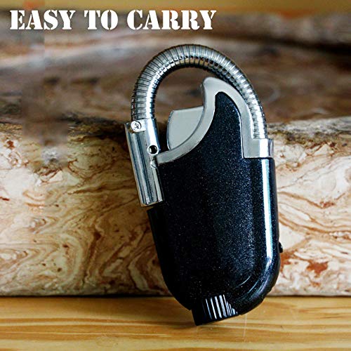 Yeuligo 2 Pack Butane Lighter, Mini Torch Lighter with Key Ring, Adjustable Jet Flame Windproof ...