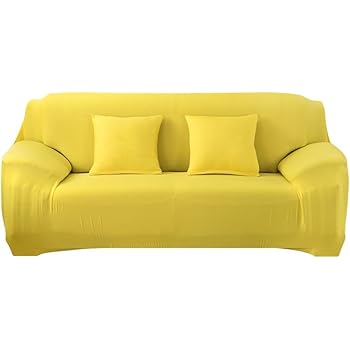 Amazon.com: Madison Stretch Jersey Sofa Slipcover, Solid, Yellow: Home ...