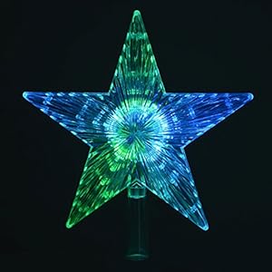 Colour Changing LED Light Up Star Christmas Tree Topper Xmas Decoration ...