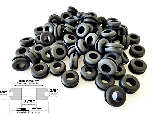 Amazon.com: Pack of 25 Rubber Grommets 1/2" Inch Inside Diameter - 1/8 ...