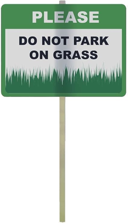 Amazon.com: Do Not Park on Grass - Yard Sign Home Signs Includes Lawn ...