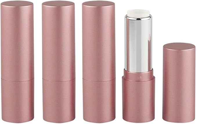 4 Pieces 3.5g Empty Matte Rose-Gold Lipstick Tubes Refillable Lip Balm ...