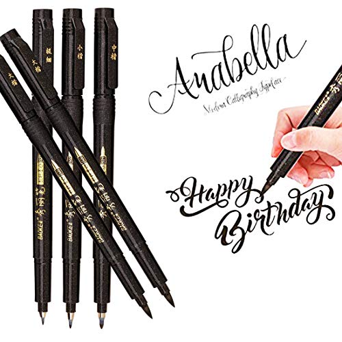 Hand Lettering Pens, Calligraphy Pen Brush Markers Set, Refillable, for ...