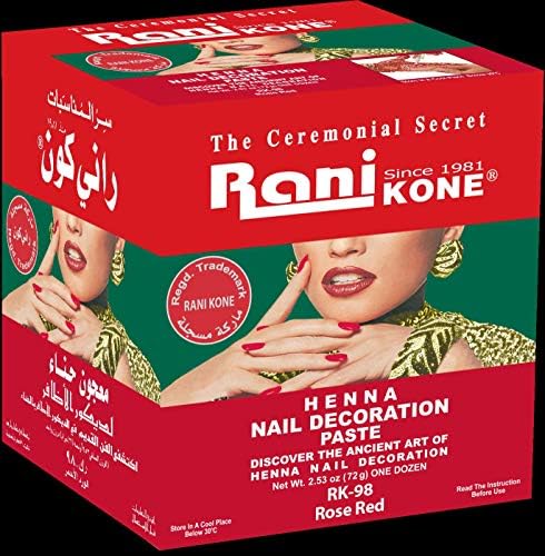Rani Kone Henna Nail Decoration Paste Pose Red 72 grams one dozen 12 ...