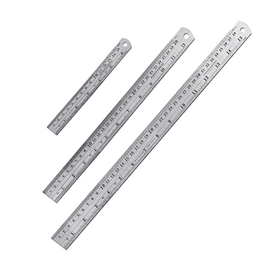 Buy GOLRISEN Stainless Steel Ruler With Conversion Table 3 Sizes Metal Ruler For Measuring buy-golrisen-stainless-steel-ruler-with-conversion-table-3-sizes-metal-ruler-for-measuring