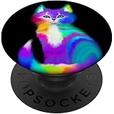 Amazon.com: Watercolor Colorful Cat Print Pop Kitty Socket Mount Print PopSockets PopGrip ...