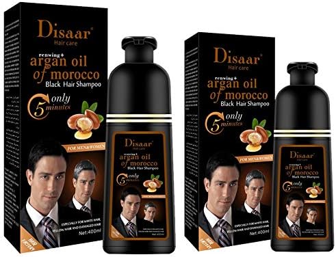 Brown Hair Color Shampoo 400 ML 2 Bottles For Hair Men & Women Instant ...