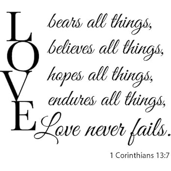Amazon.com: VWAQ Love Bears All Things Believes All Things Hopes All ...