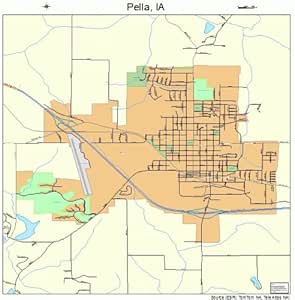 Amazon.com: Large Street & Road Map of Pella, Iowa IA - Printed poster ...