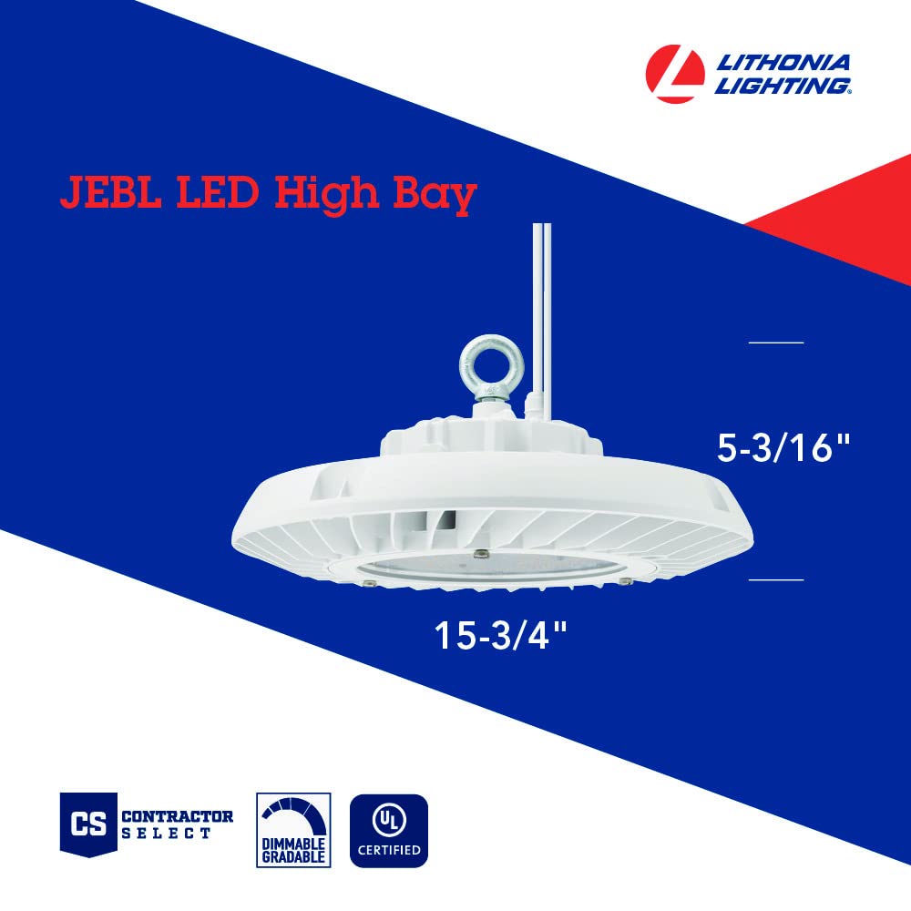 Lithonia Lighting JEBL 30L 50K 80CRI WH JEBL 30,000 Lumen, 5000K Daylight LED High Bay Light ...