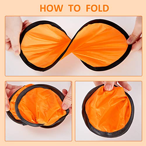24 Pieces Foldable Flying Disc Fans Set Folding Pocket Beach Flying ...