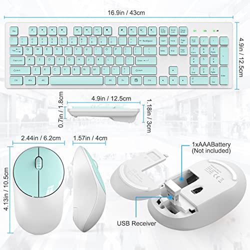 Wireless Keyboard And Mouse Tedgem 2 4ghz Full Size Keyboard And Mouse Combo 105 Keys For Pc