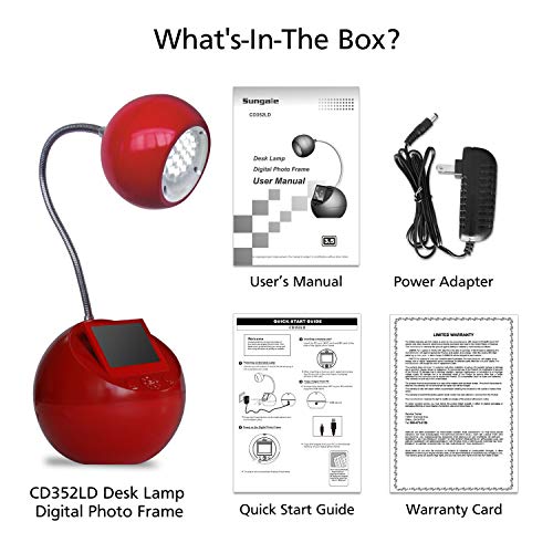 LED Desk Lamp with 3.5" Digital Photo Viewer; SD and USB ports ...