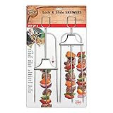 BBQ Skewers Lock & Slide Stainless Steel (Set Of 2) Makes 6 Kebabs ...