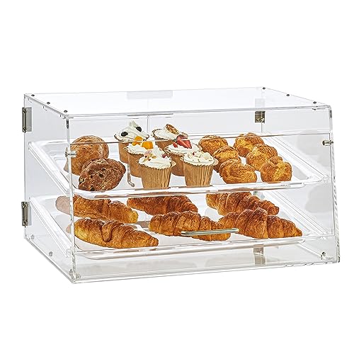 VEVOR Pastry Display Case, 2-Tier Commercial Countertop Bakery Display ...